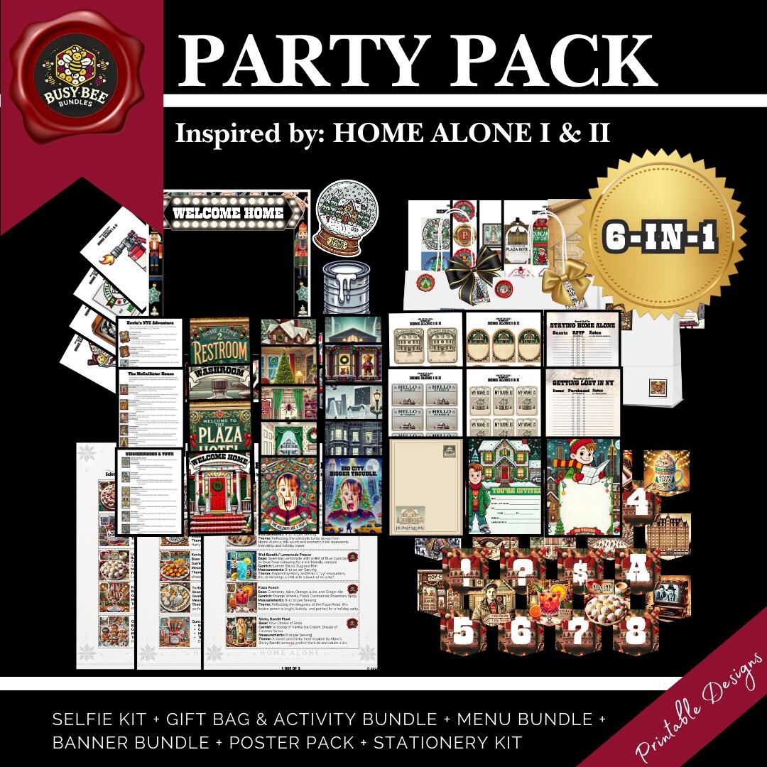 Home Alone Double Feature Party Pack | Printable Holiday Event Kit - Etsy