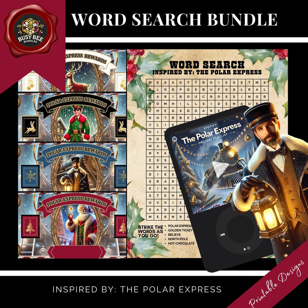 Polar Express-inspired Word Search & Holiday Fun Bundle - Etsy
