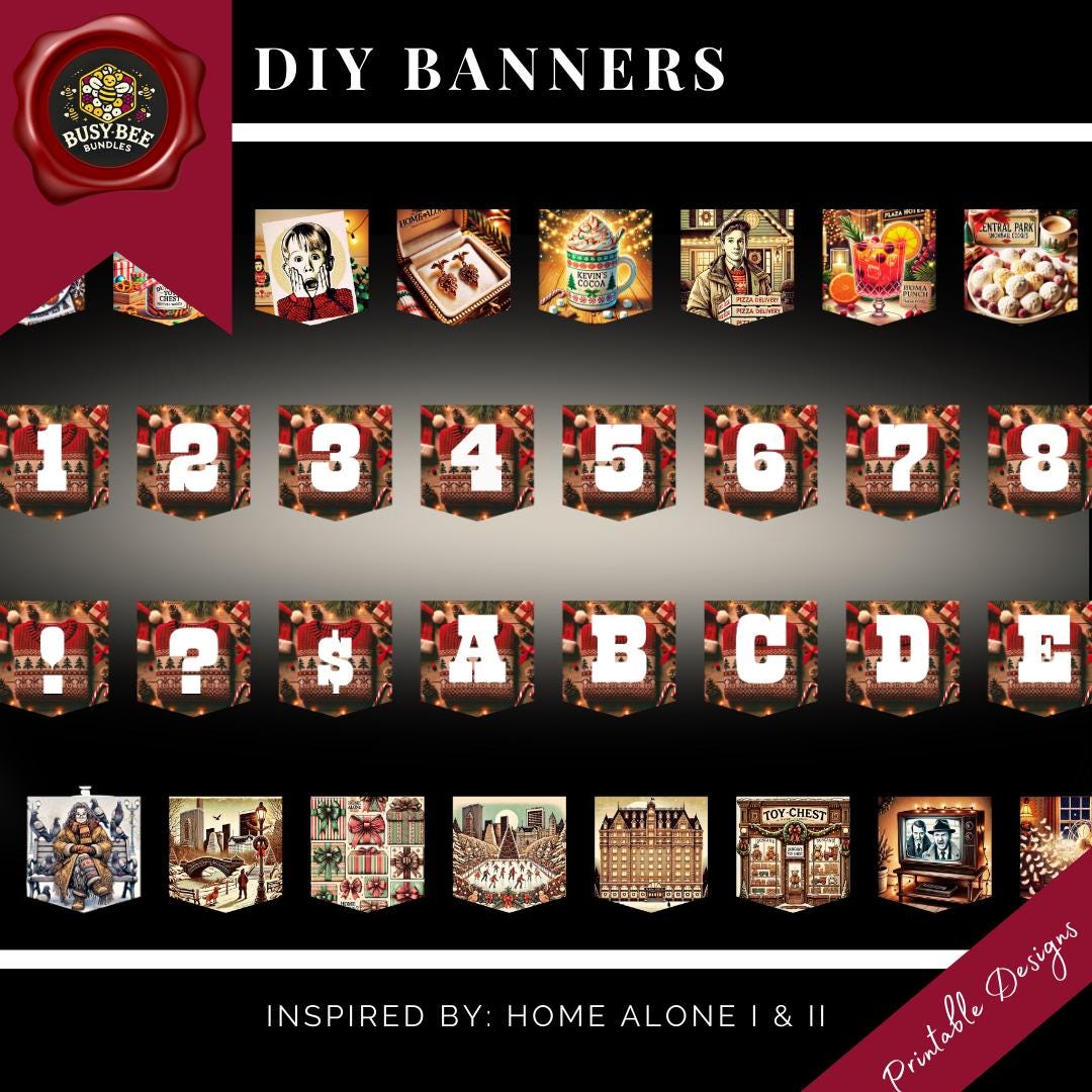Home Alone DIY Banners | Printable Movie Night Décor Bundle - Etsy