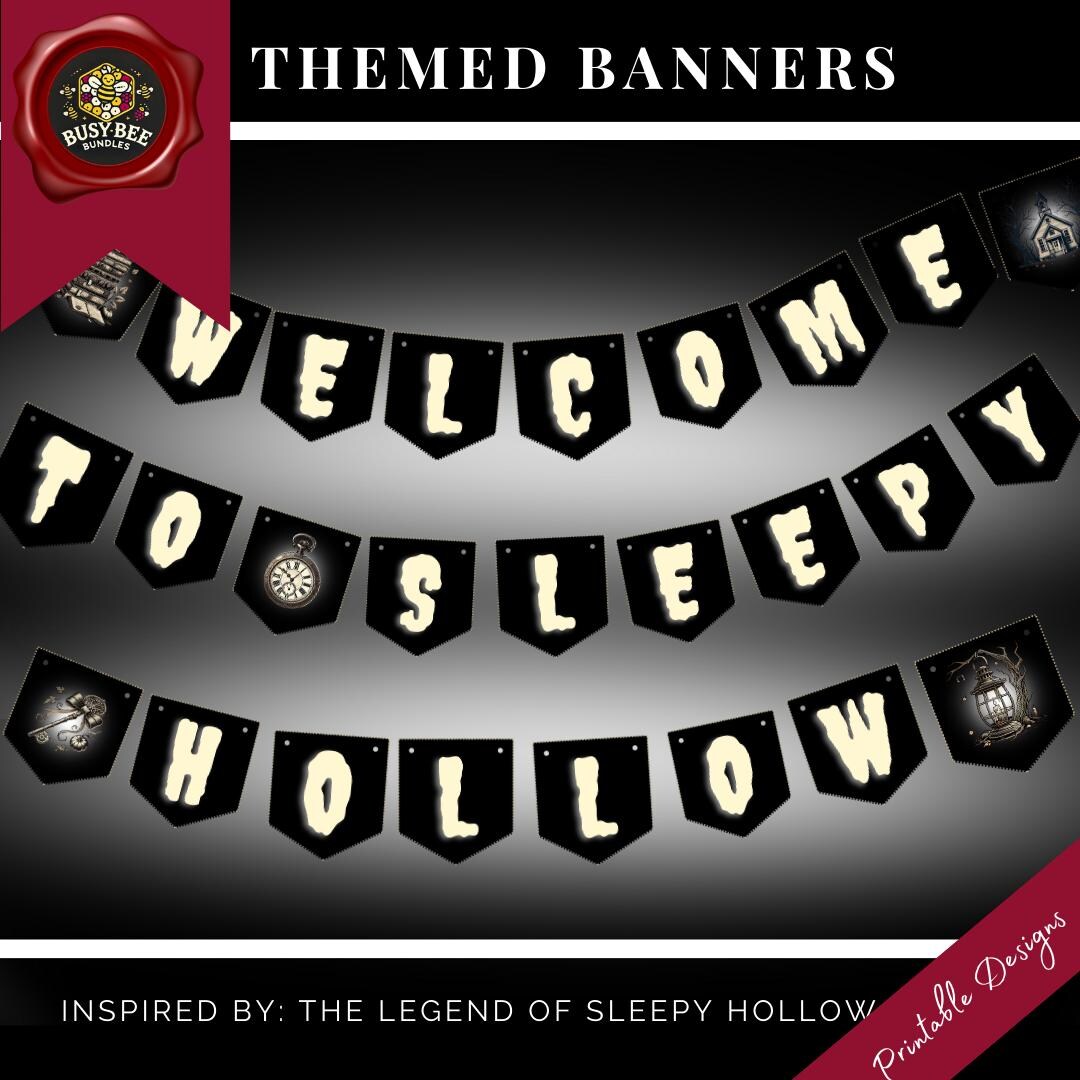 Sleepy Hollow Themed Banners | Printable Decor Bundle - Etsy