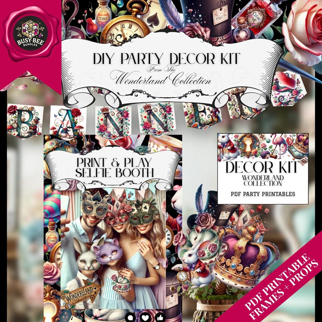 Whimsical Storybook Party Decor Kit: Printable Banner, Photo Props ...
