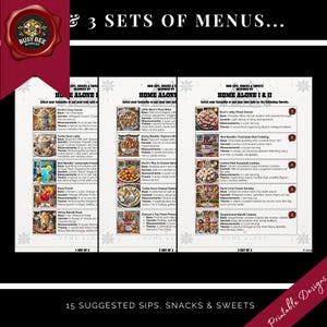 Home Alone Menu Planner Printable Sips, Snacks & Sweets Activity Bundle ...