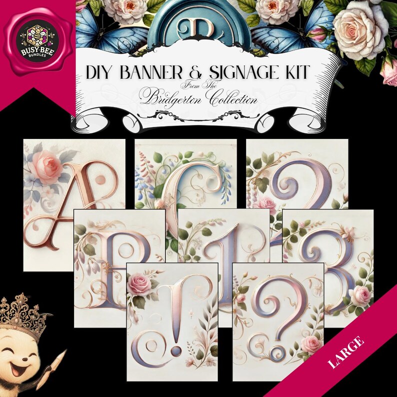 Bridgerton Party Decorating Kit | Printable Banner, Selfie Frames ...