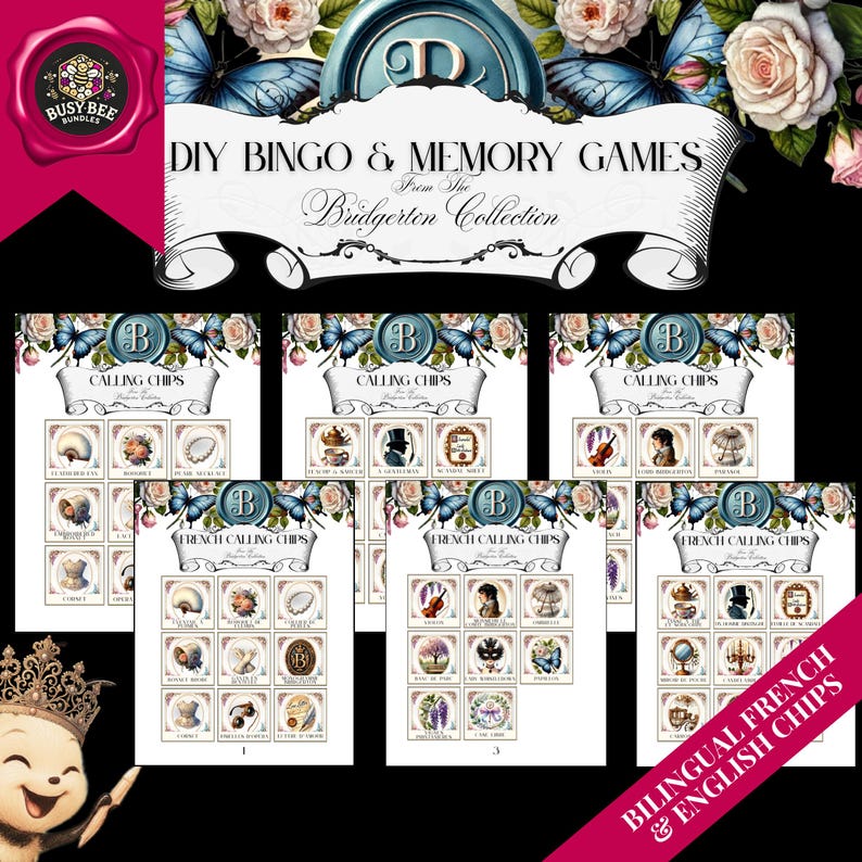 Bridgerton Party Games Kit | Printable Bingo & Memory Match | Pastel ...