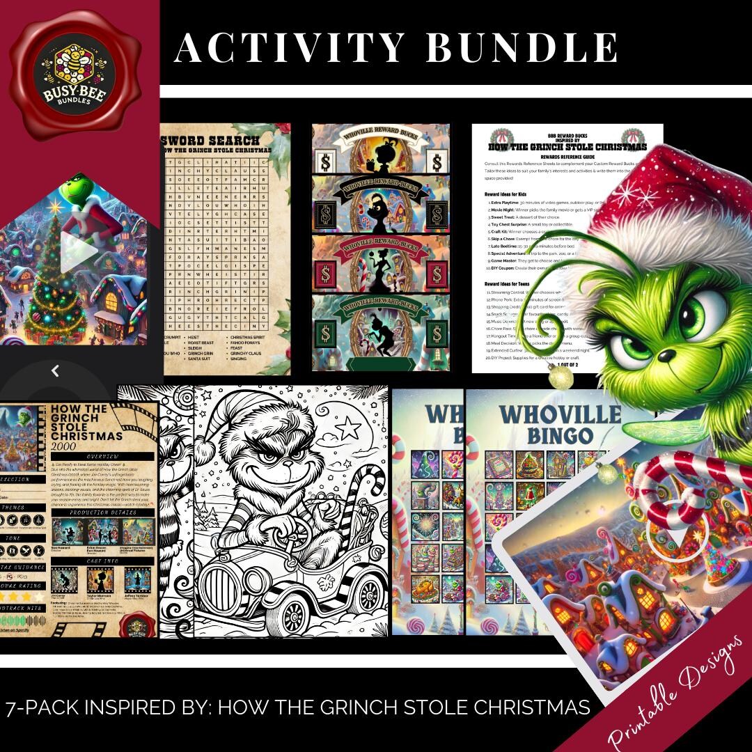 Whoville Holiday Activity Pack | Bingo, Colouring Pages, Word Search ...