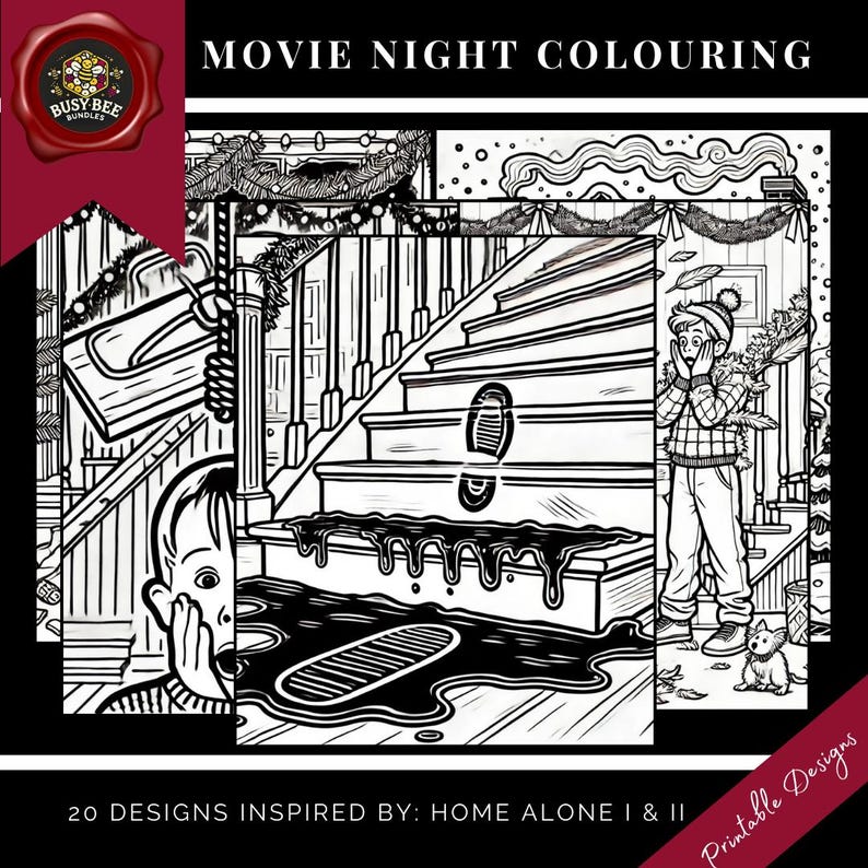 Home Alone Colouring Sheets | Printable Holiday Activity Bundle - Etsy