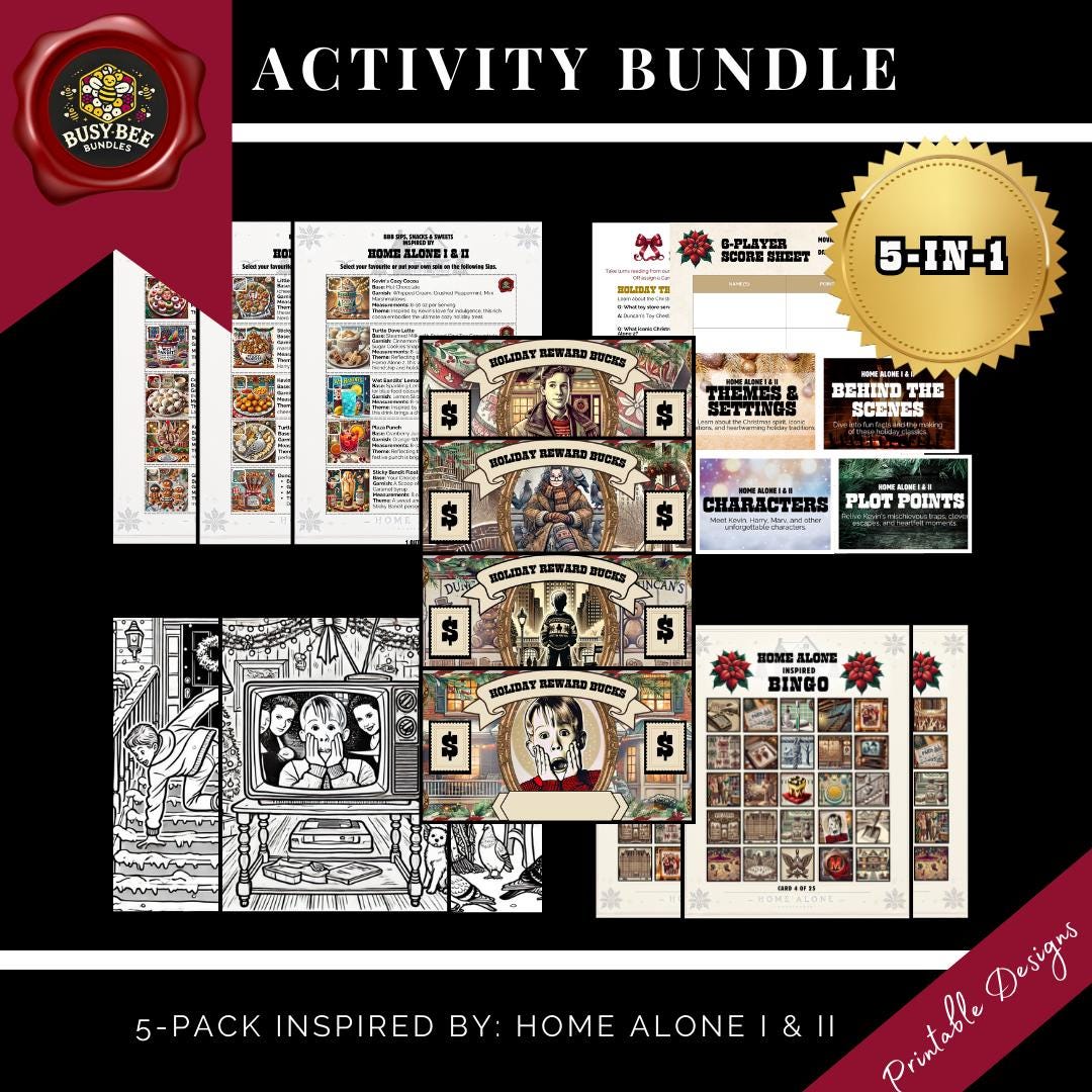 Home Alone Ultimate Movie Night Bundle | 5 Activity Packs in 1 ...