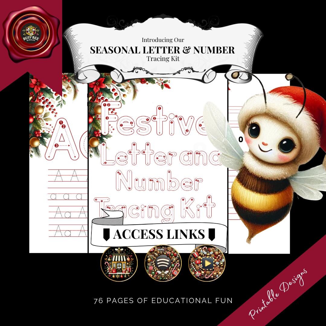 Seasonal Alphabet and Number Tracing Kit 1-100 Homeschool and Classroom ...