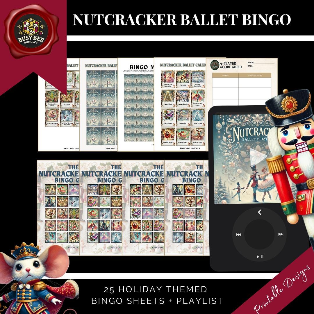 Nutcracker Ballet Bingo | Printable Holiday Game | Winter Party ...