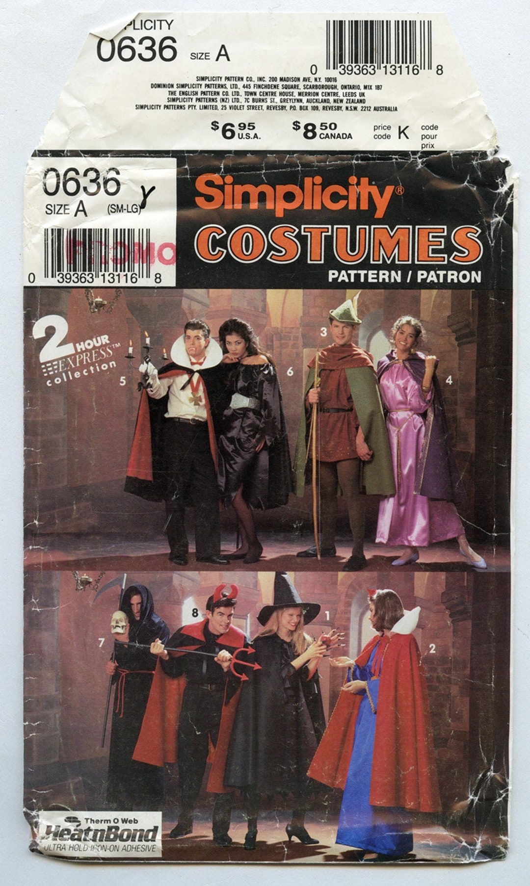 Vintage Simplicity 0636 Adult Teen Halloween Costumes UNCUT Sewing ...