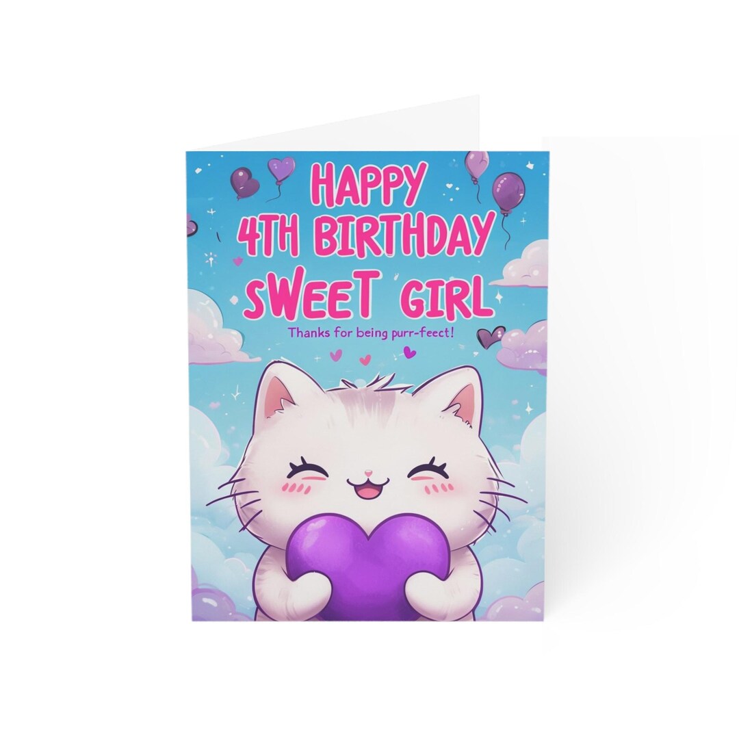 Happy 4th Birthday Greeting Cards (1, 10, 30, and 50pcs) - Etsy