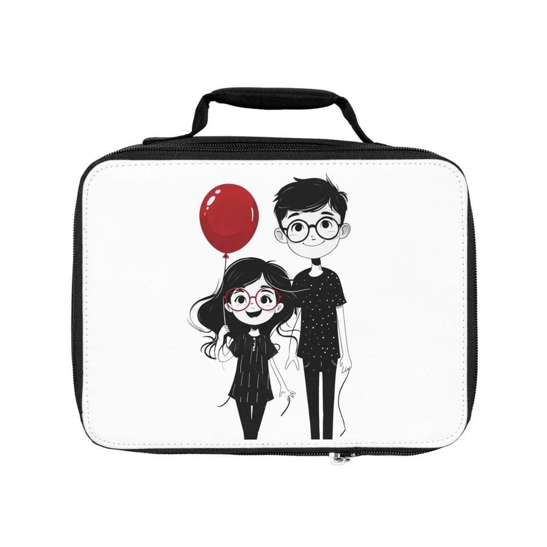 Kids Lunch Bag, Boy and Girl With Red Balloon Design, Children's Lunch ...