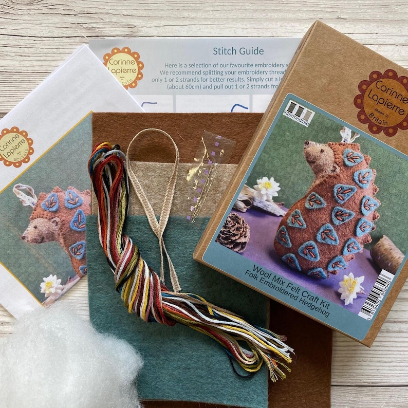 Folk Embroidered Hedgehog Felt Craft Mini Kit - Etsy