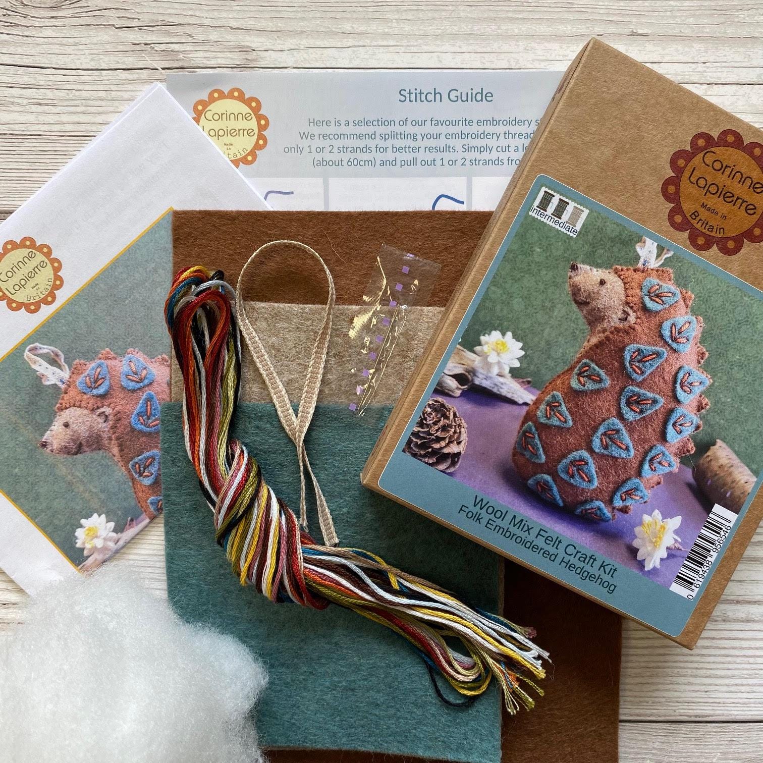 Folk Embroidered Hedgehog Felt Craft Mini Kit - Etsy