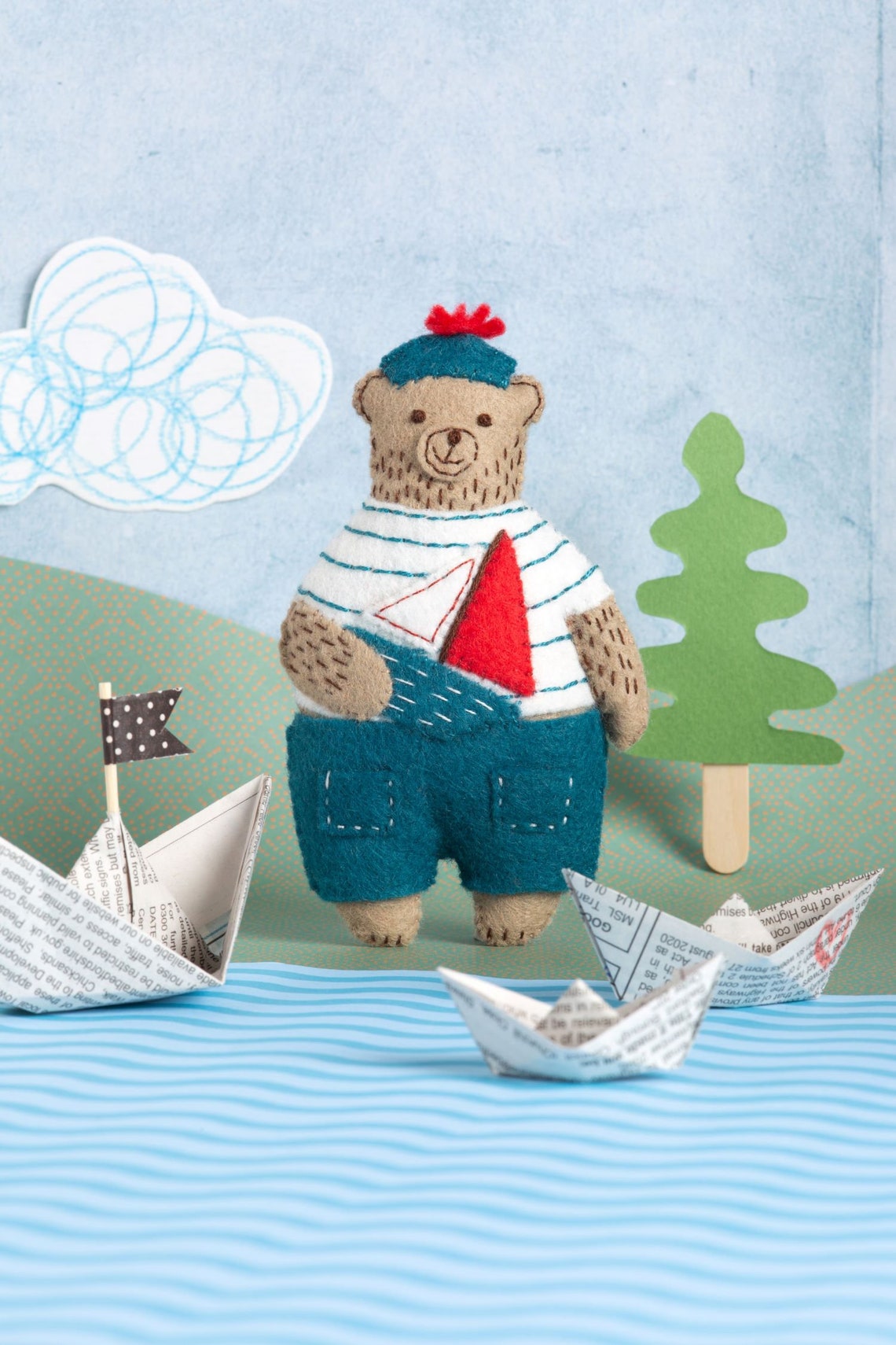 Marcel the Sailor Bear Felt Craft Kit - Etsy
