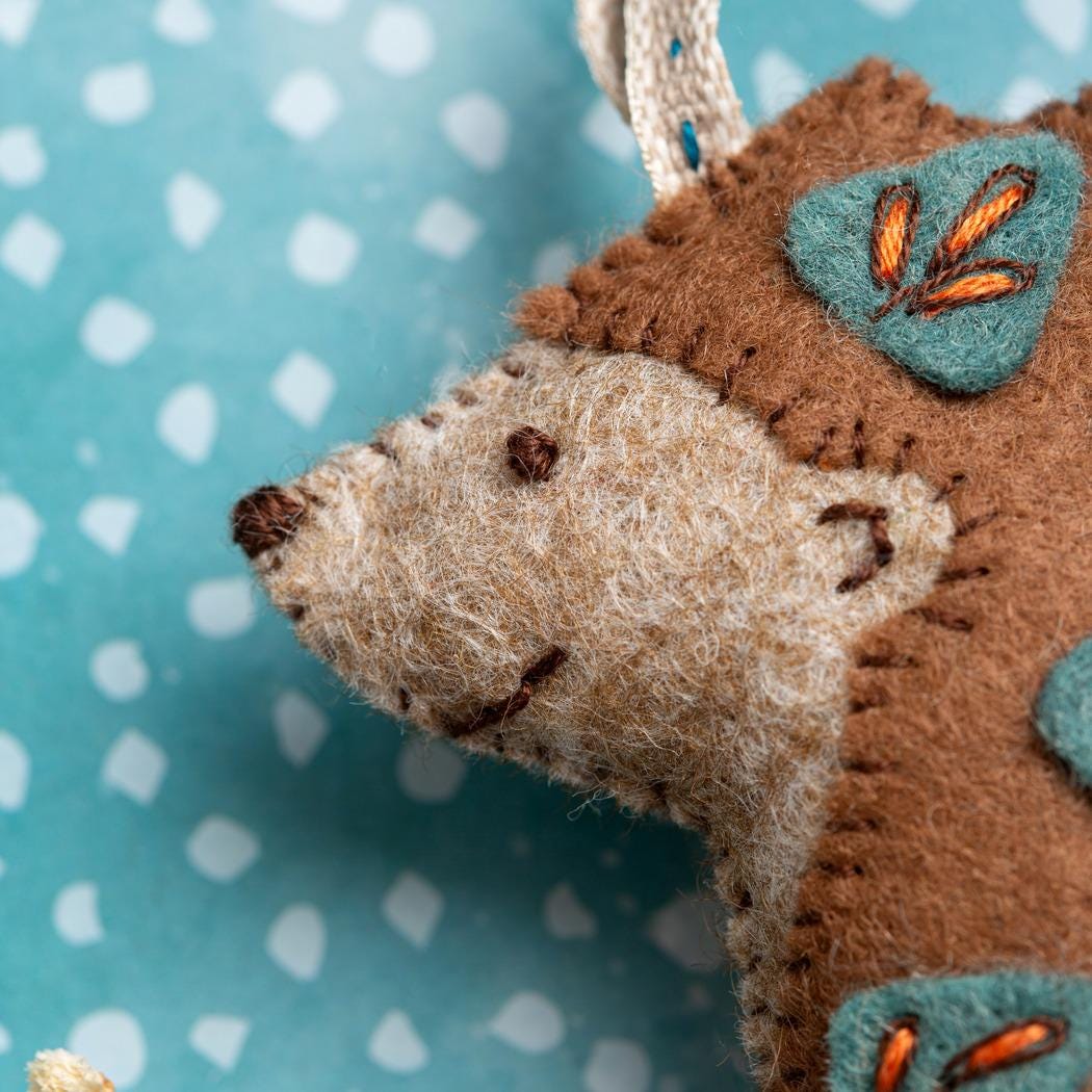 Folk Embroidered Hedgehog Felt Craft Mini Kit - Etsy