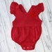 Red Flutter Romper Baby Romper Toddler Bubble Romper Ruffled Sleeve ...