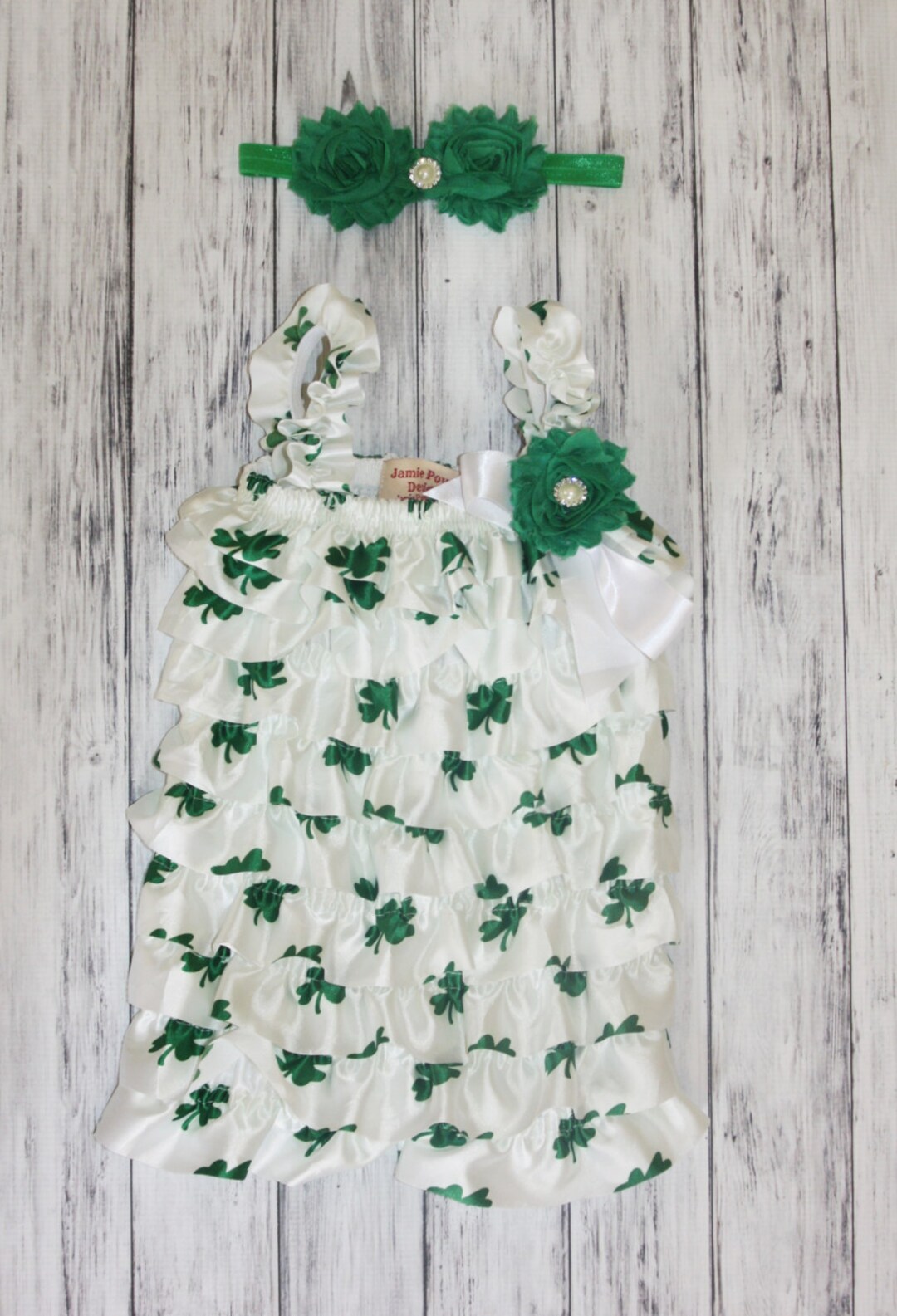St Patrick's Day Outfit Girls St Patty's Day Petti Romper With Headband ...