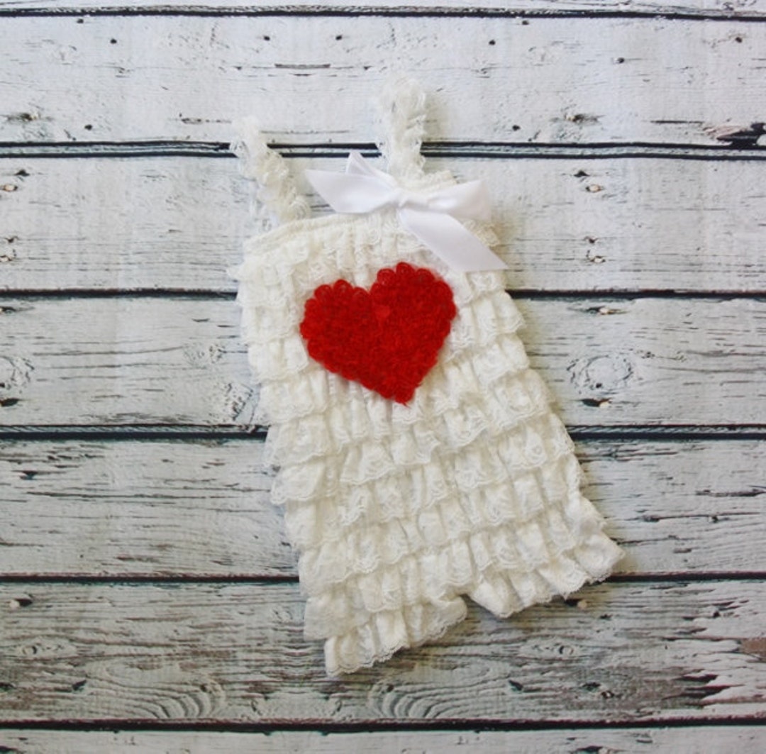 1st Valentine's Day Outfit Petti Romper-petti Romper With - Etsy