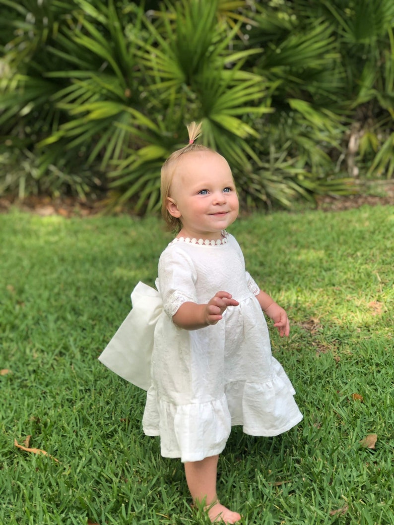White Toddler Dress Flower Girl Dress Ruffle Dress Birthday - Etsy