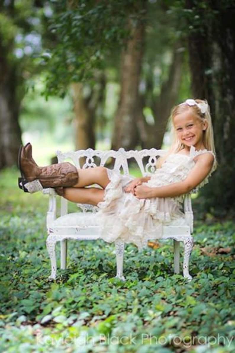 Rustic Flower Girl Dress Flower Girl Dresses Cream Dress - Etsy