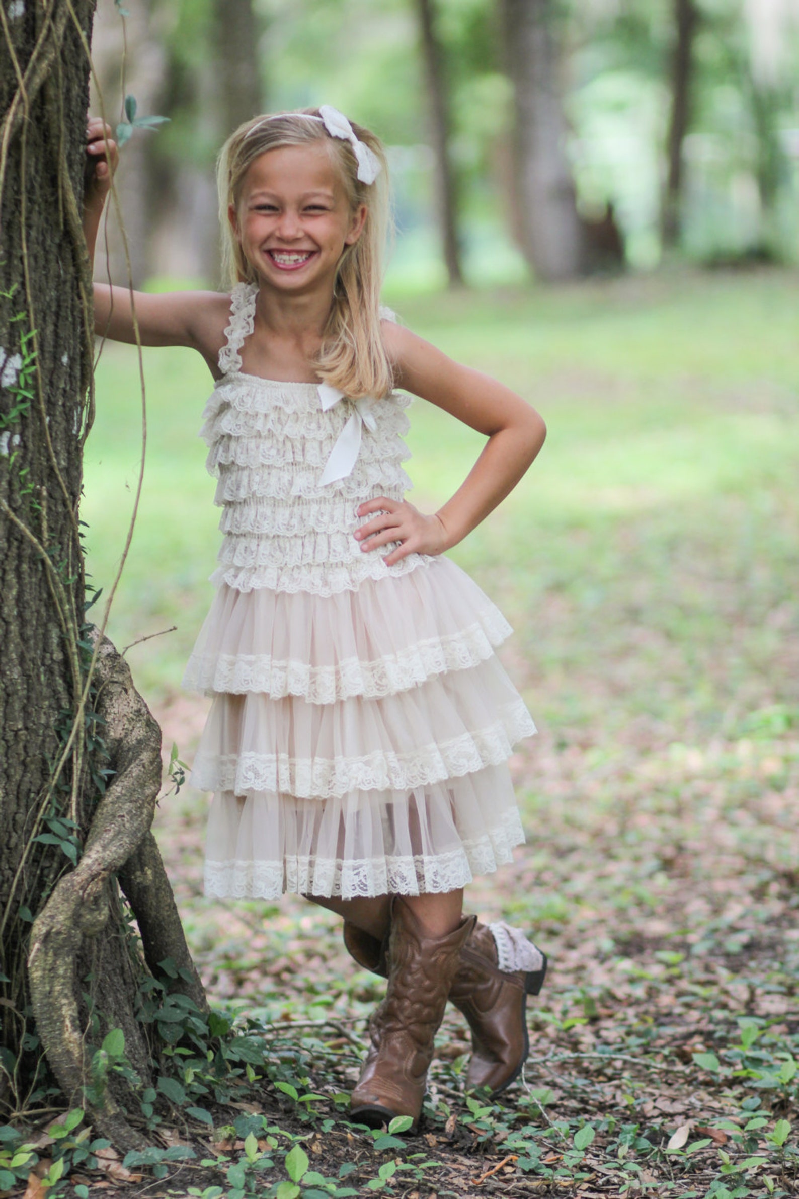 Rustic Flower Girl Dress Flower Girl Dresses Dress Includes - Etsy