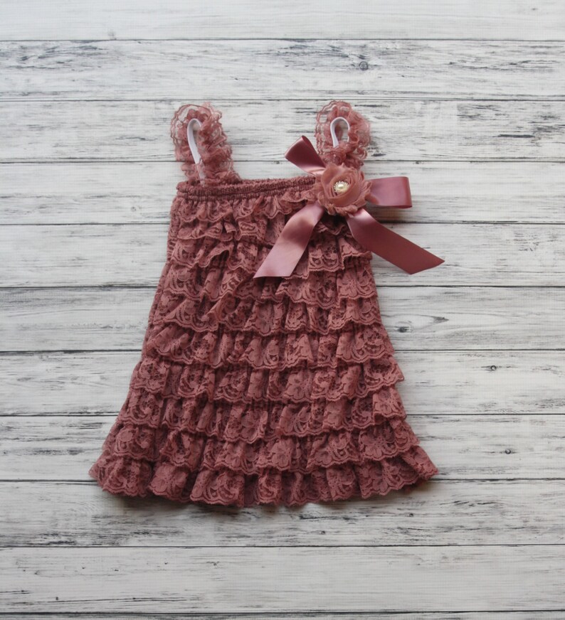 Dusty Rose Petti Lace Dress Girls Petti Dress Flower Girl | Etsy