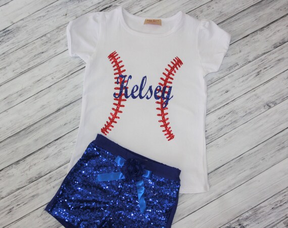 Personalize Baseball Shirt Baseball Outfit Girls Baseball | Etsy