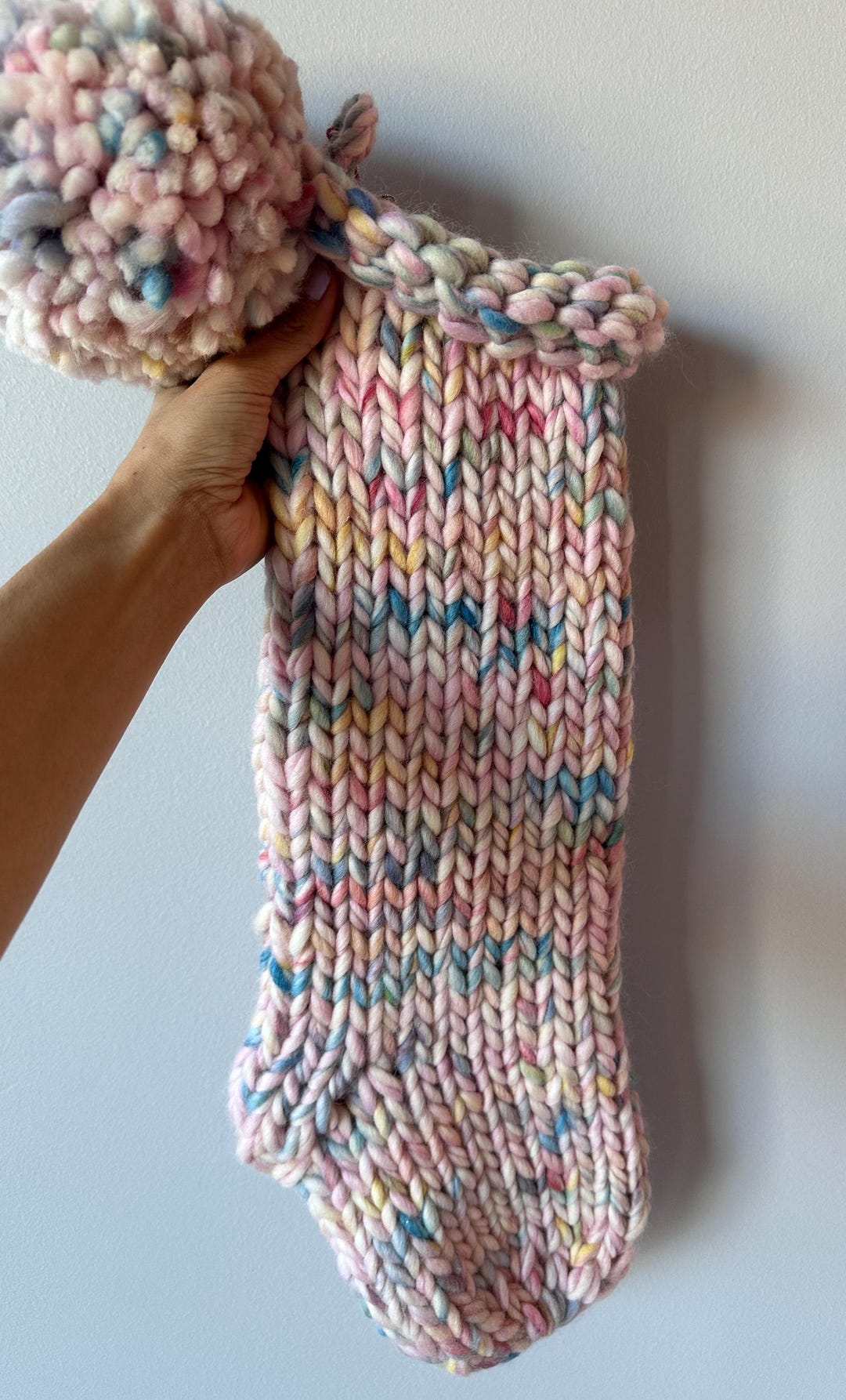Classic Hand Knit Holiday Stocking *rainbow* MADE TO ORDER - Etsy