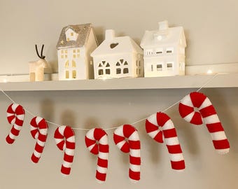 Candy Cane Garland, Christmas Garland, Christmas Decor, Front Porch ...