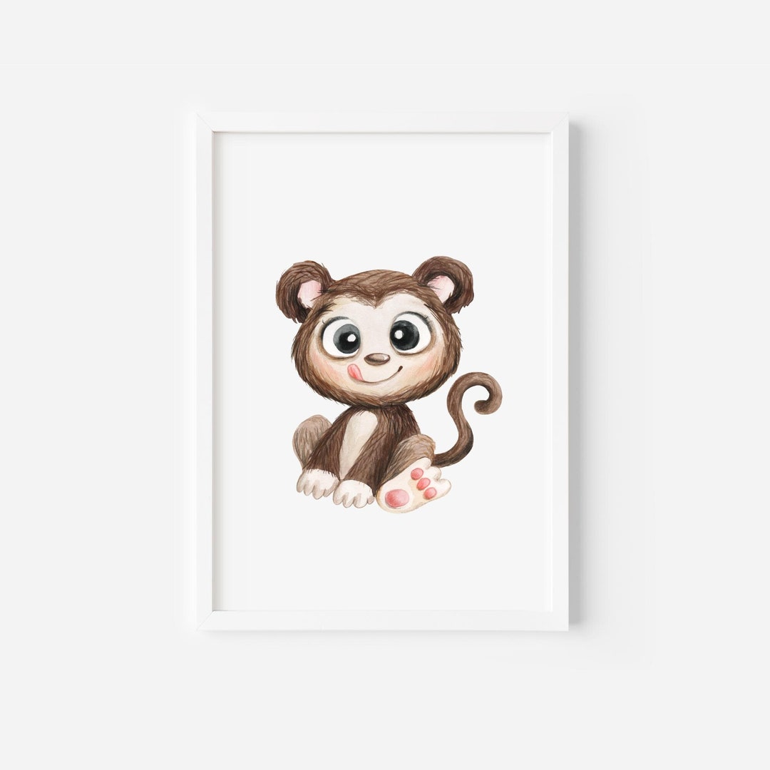 Poster Monkey Children's Poster DIN A4/A3 Children's Room Picture ...