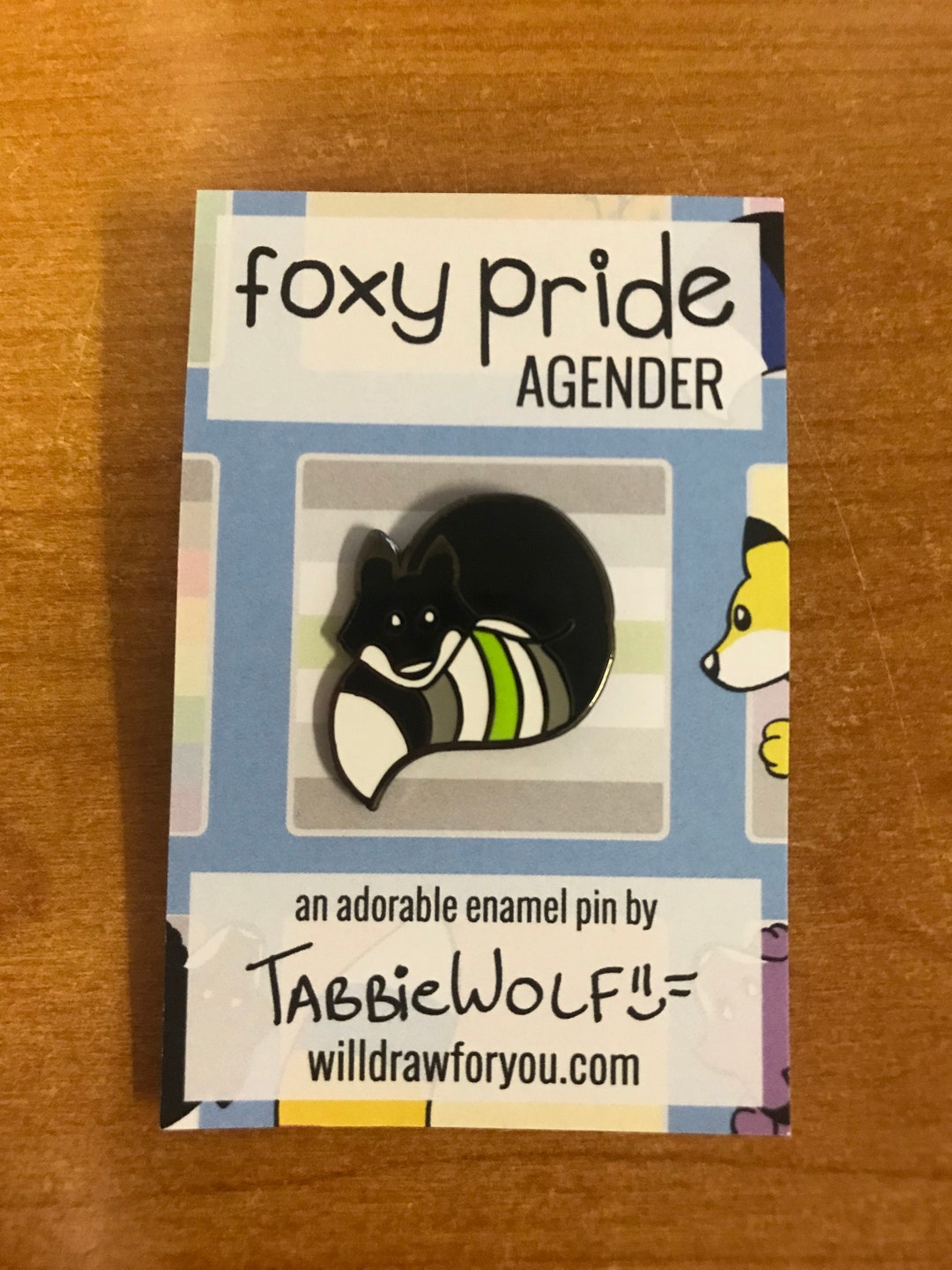 Foxy Lgbtq Pride Enamel Pin Agender Etsy