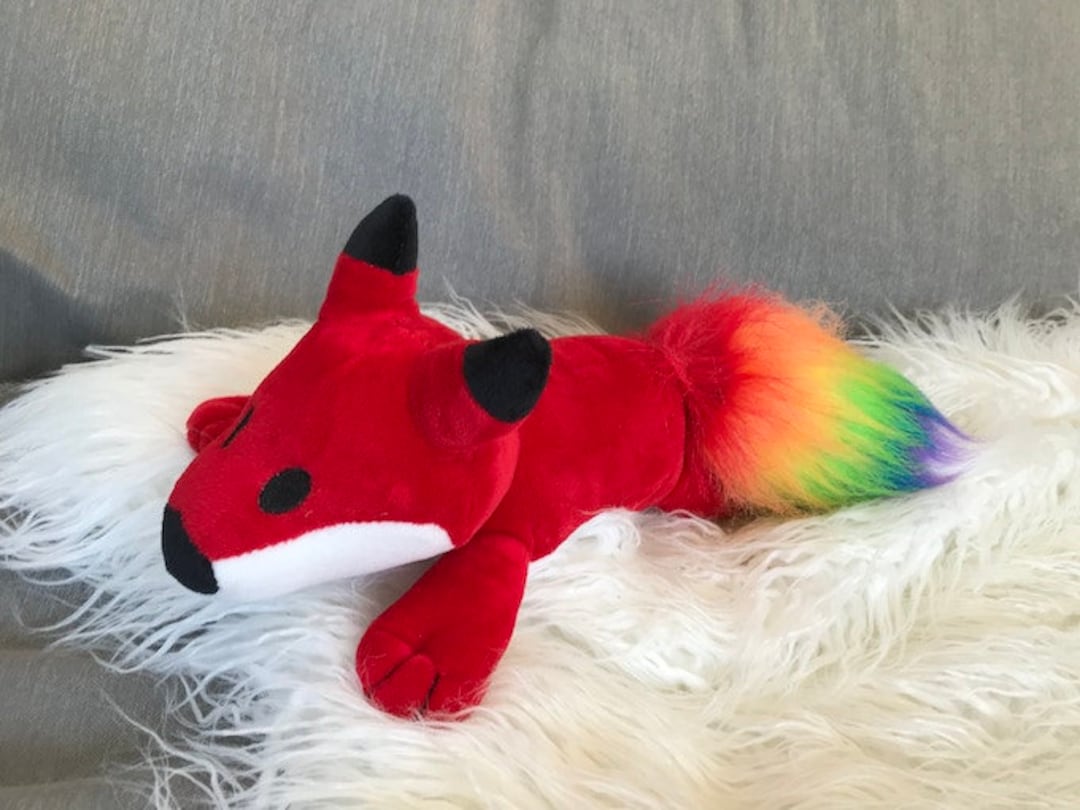 Rainbow Fox Plush - Etsy