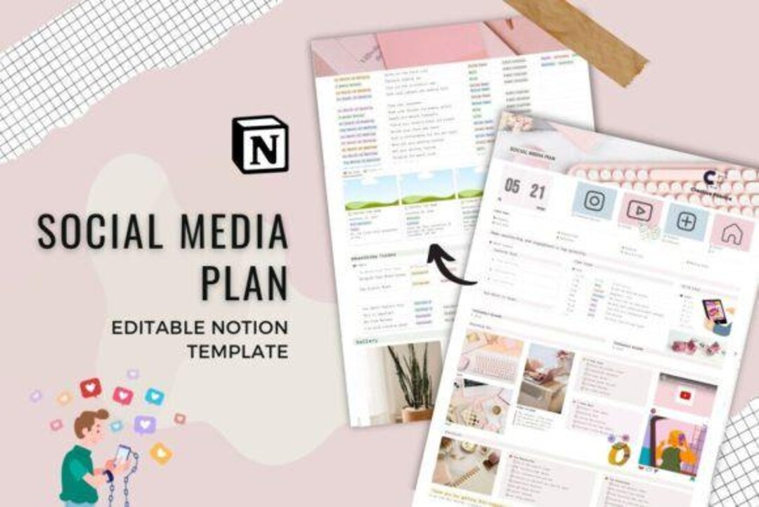 Notion Template Social Media Planner, Social Media Planner Notion ...