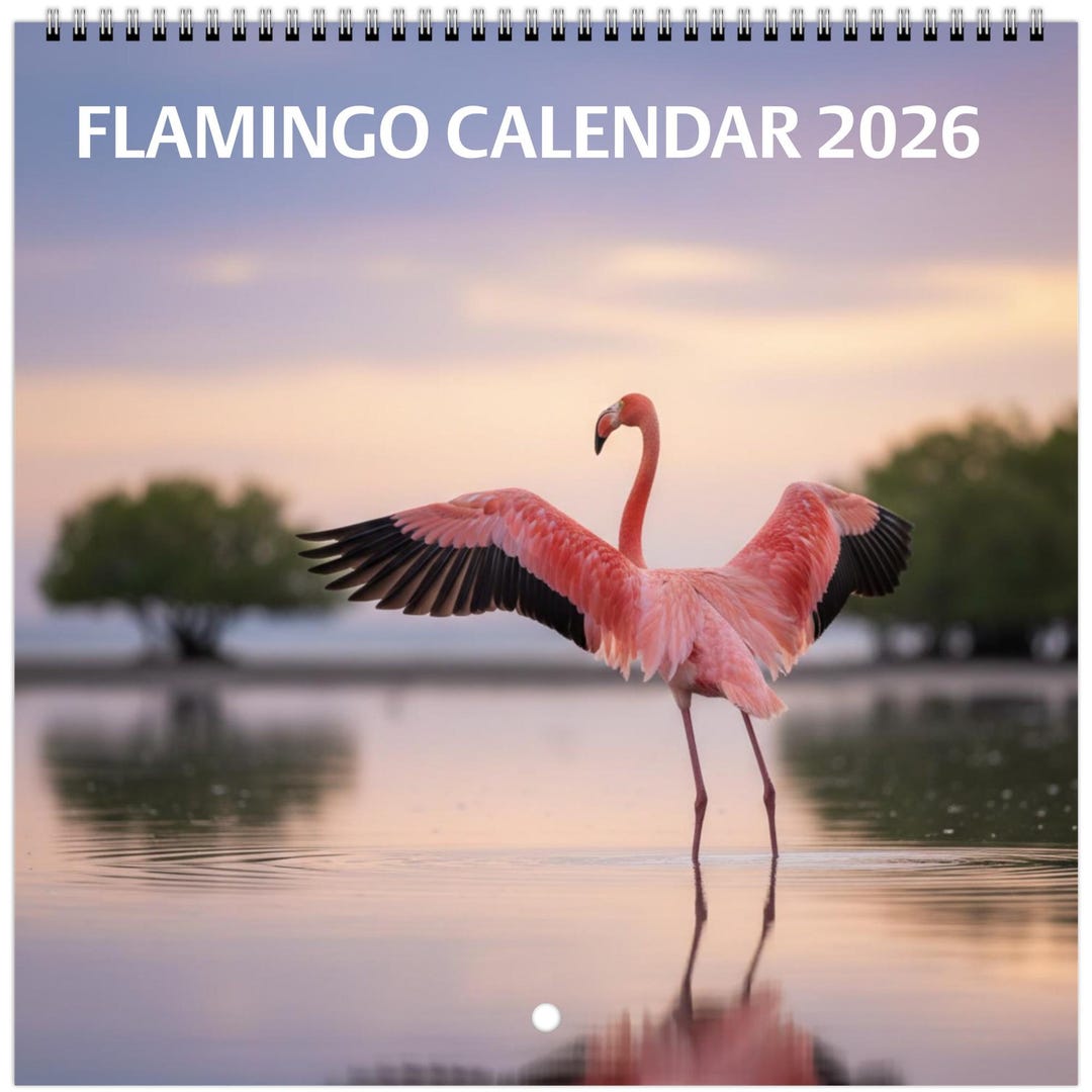 Flamingo Family 2026 Wall Calendar | Pink Flamingos Wildlife ...