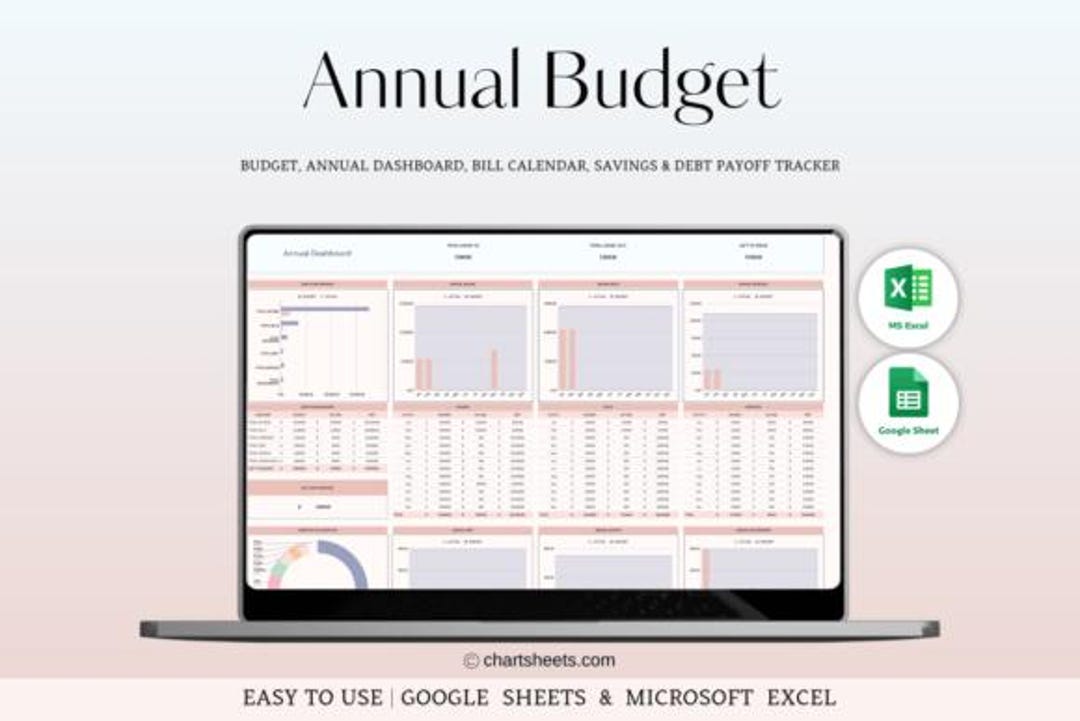 Annual Budget Spreadsheet Template Excel,planner Excel Monthly Budget ...