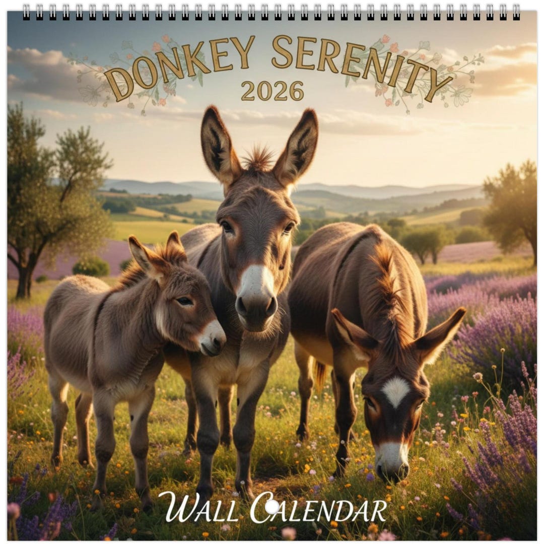2026 Donkey Wall Calendar | Realistic Farm Animal Art - Etsy