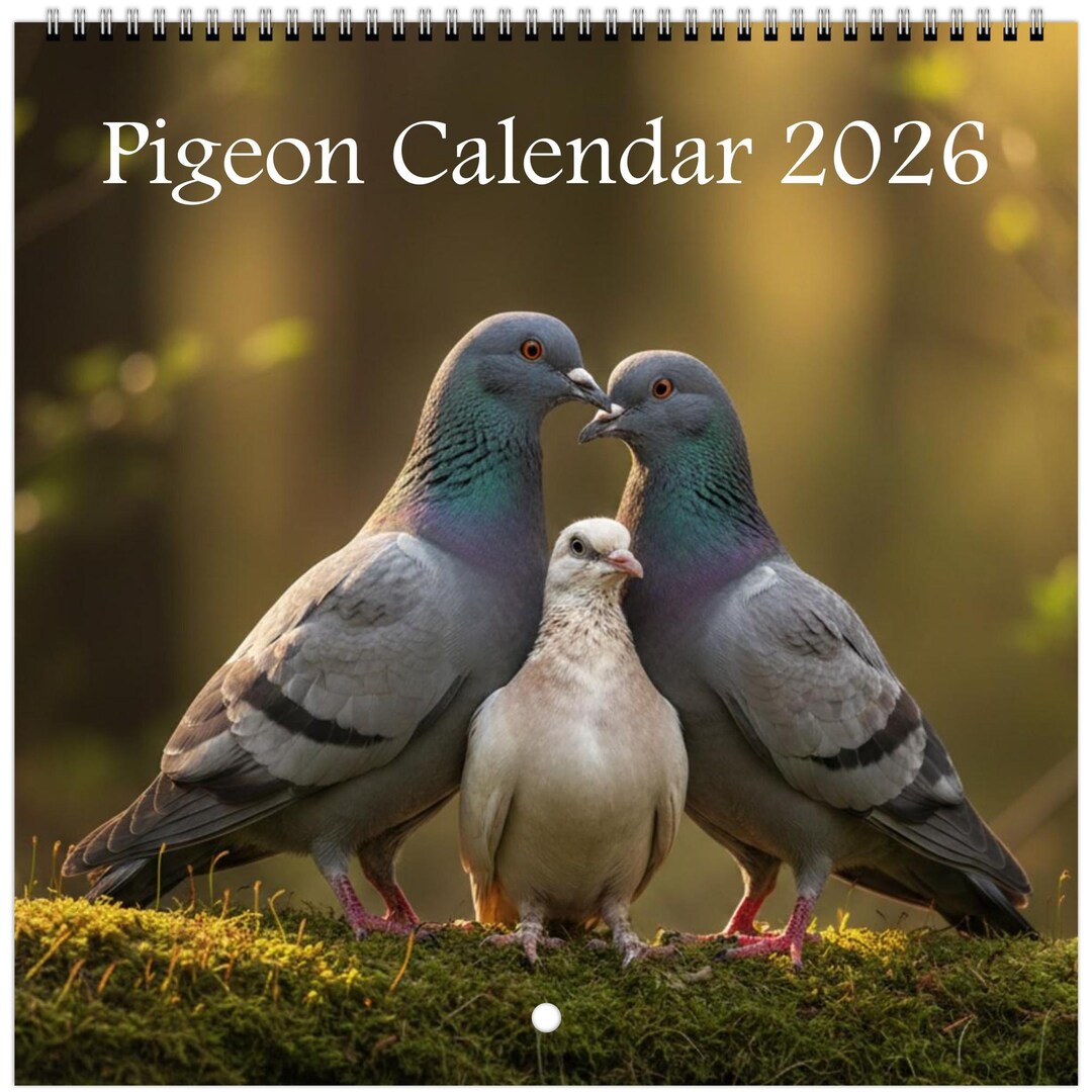 Pigeon Wall Calendar 2026 | Monthly Wildlife Photo Calendar | Animal ...
