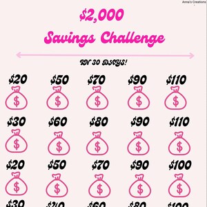 2,000 Money Savings Challenge - Etsy