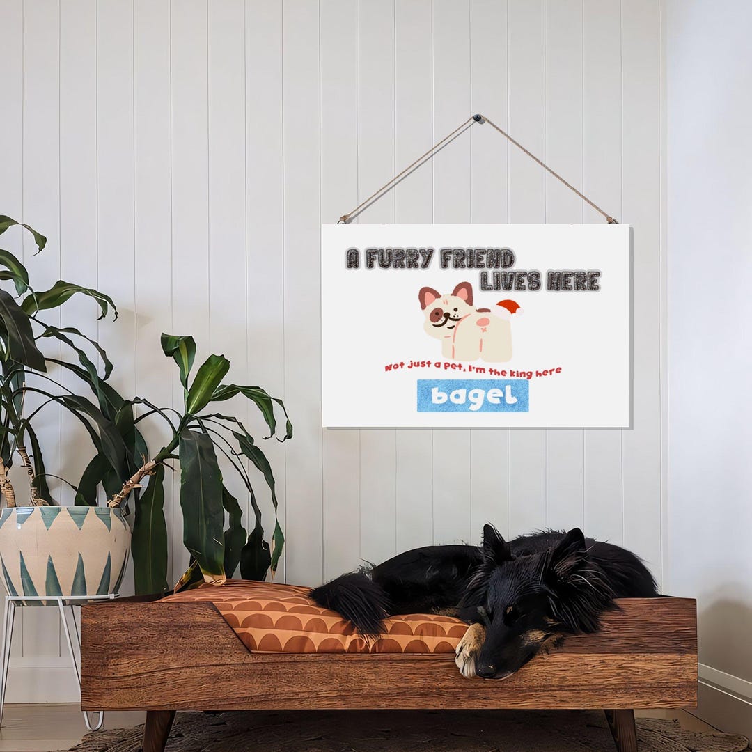 Here Lives a Furry Friend Wooden Signs Door Signs Door Hanging Porch ...
