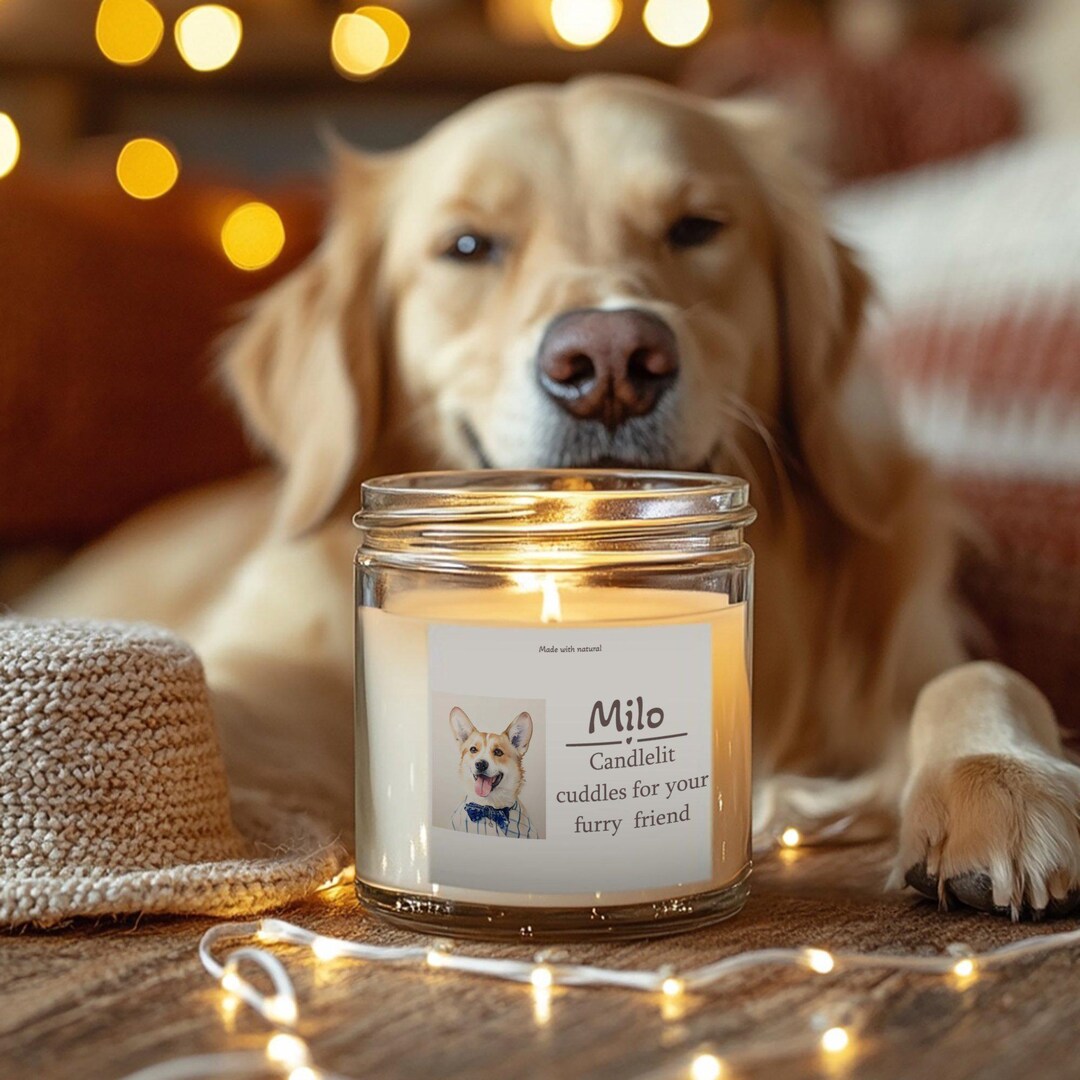 Custom Dog Parents Wedding Soy Candles, Custom Pet Photo Engagement ...