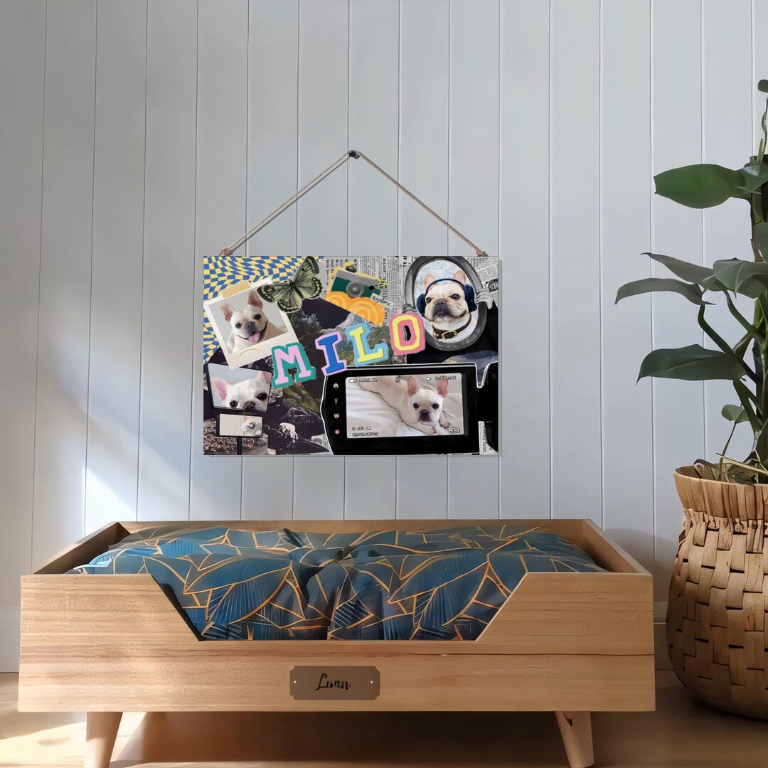 Custom Dog Memorial Photo Collage Wooden Wall Art Dog Collage Dog Loss ...