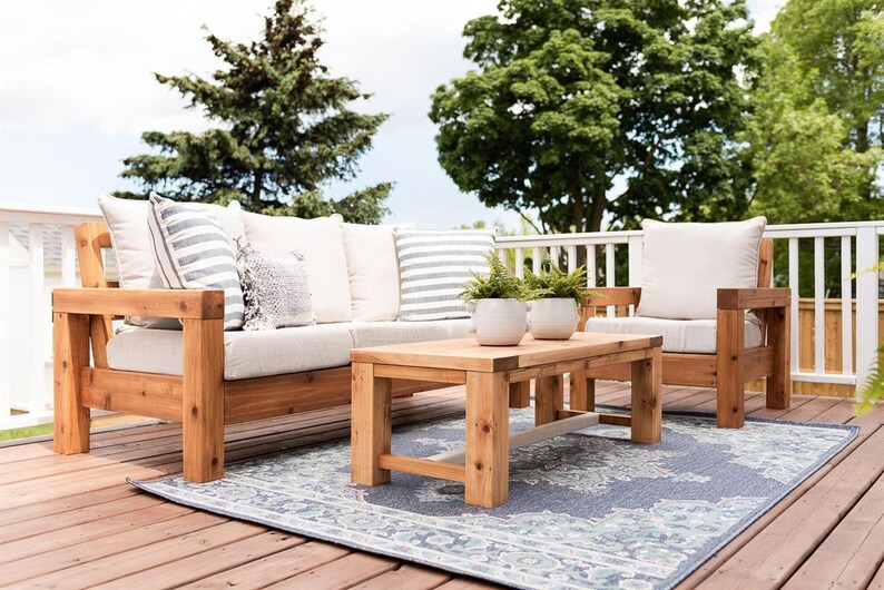 DIY Outdoor Wooden Sofa Plan | Rustic Modern Couch (PDF) - Etsy