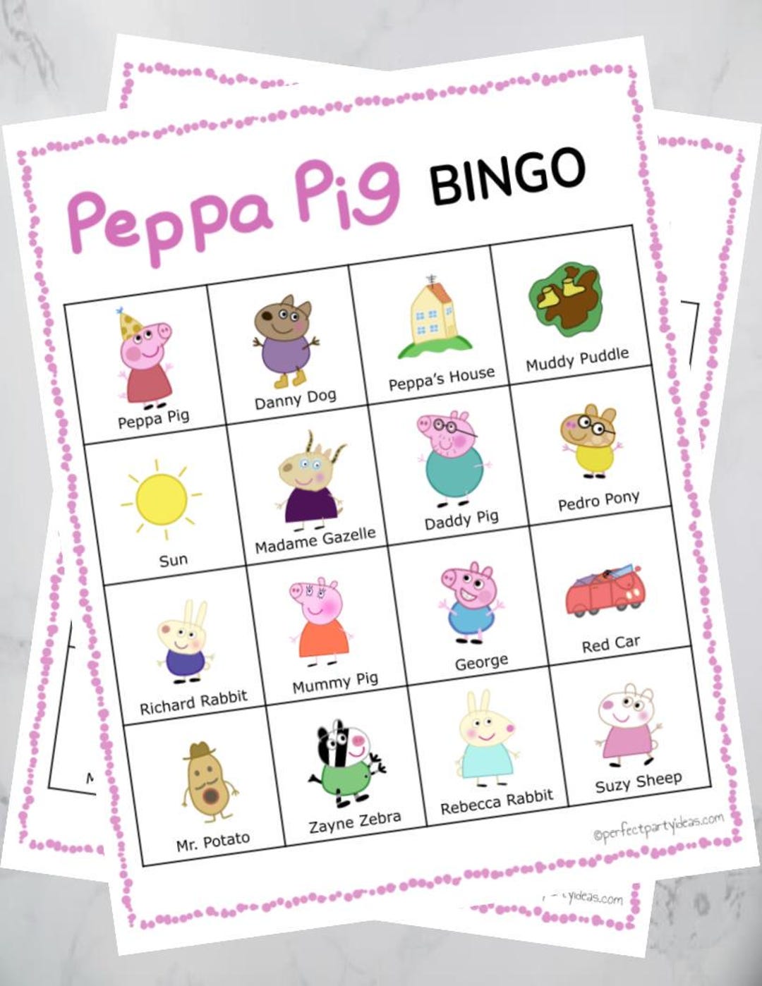 Peppa Pig Bingo Game | Printable 20-card Game | Instant Digital ...