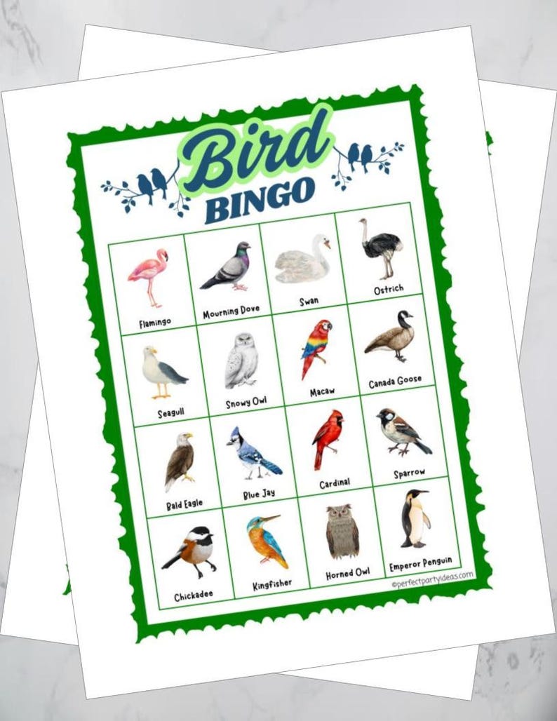 Bird Bingo Game | Animal & Nature Bingo | Printable 20-card Game ...