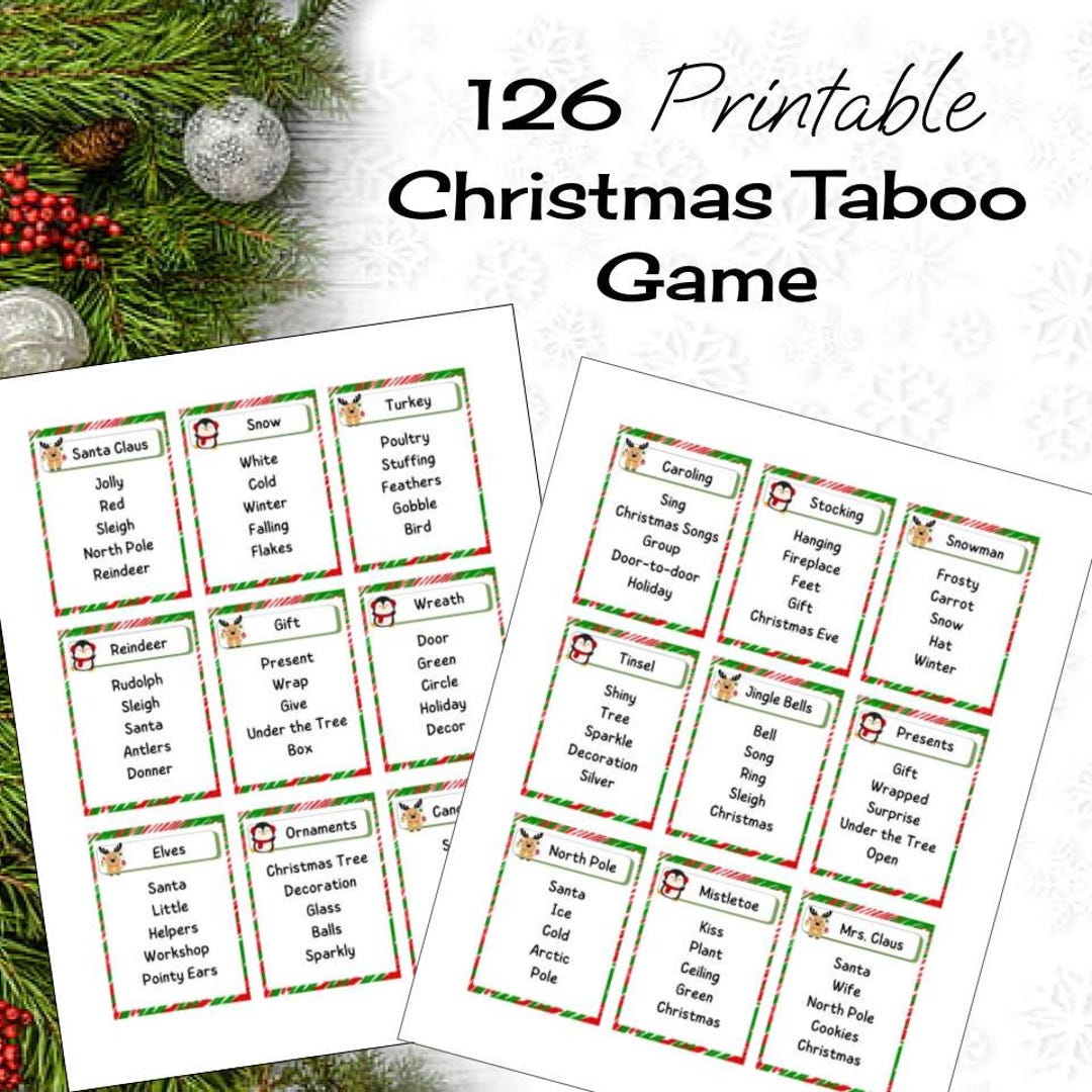 Christmas Taboo Game - Etsy