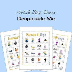Despicable Me Bingo Game | Printable 20-card Game | Instant Digital ...