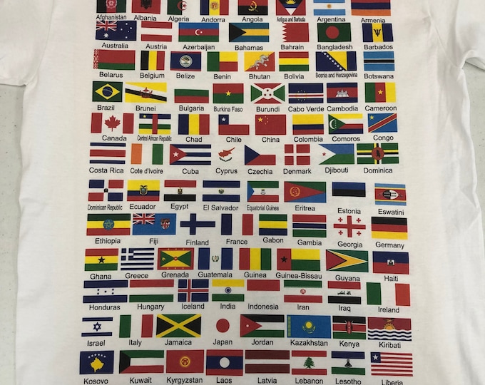 Flags of the World Shirt. This Shirt Includes All 195 Country Flags and ...