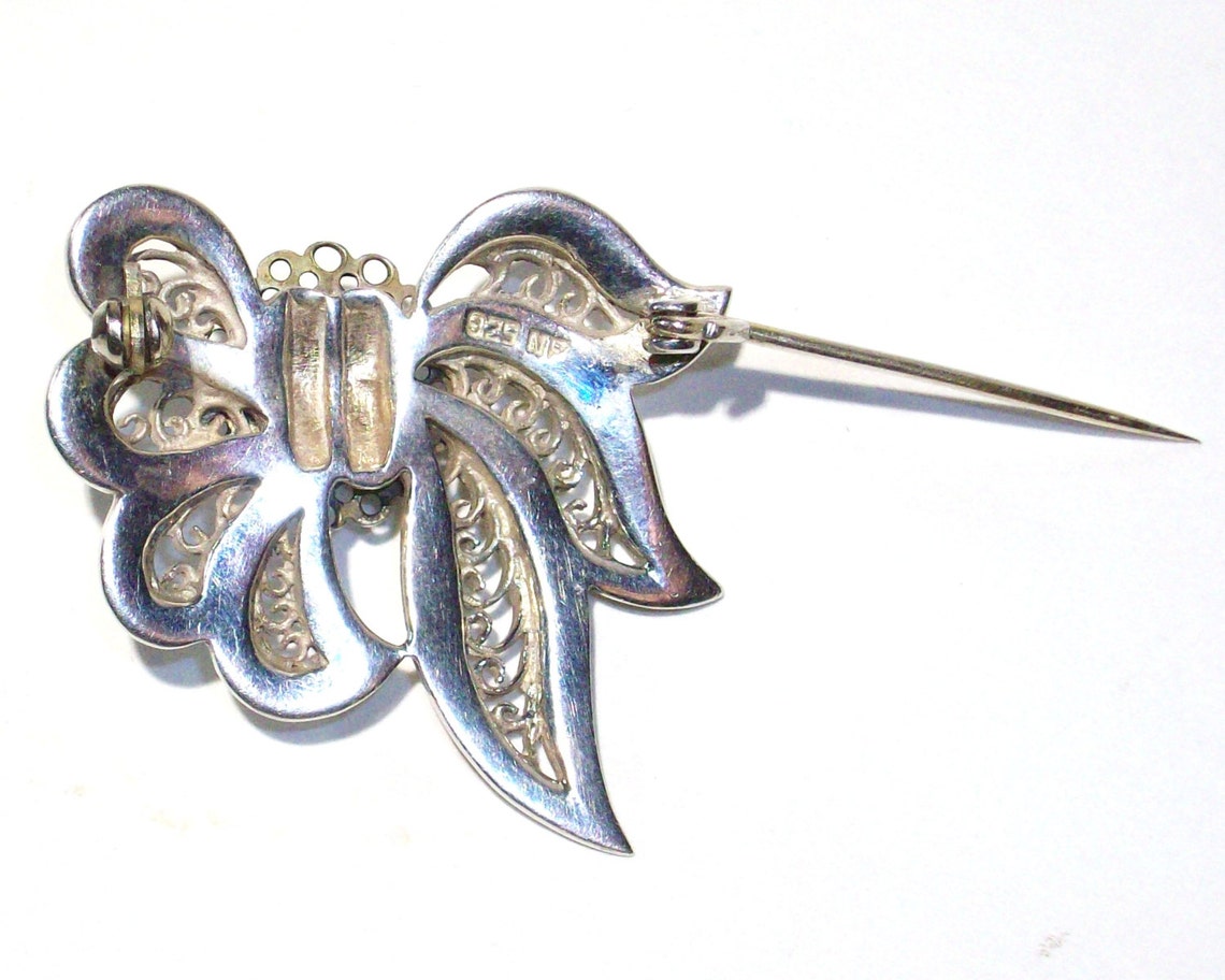 Vintage Sterling Silver Brooch Pin 925 With Original Fordite Cabochon ...