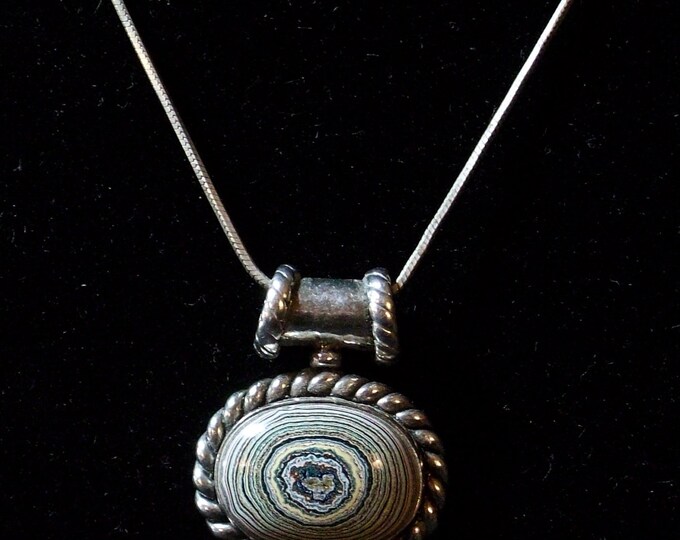 Vintage Sterling Silver Slide-pendant Up-cycled With a 1960's Fordite ...